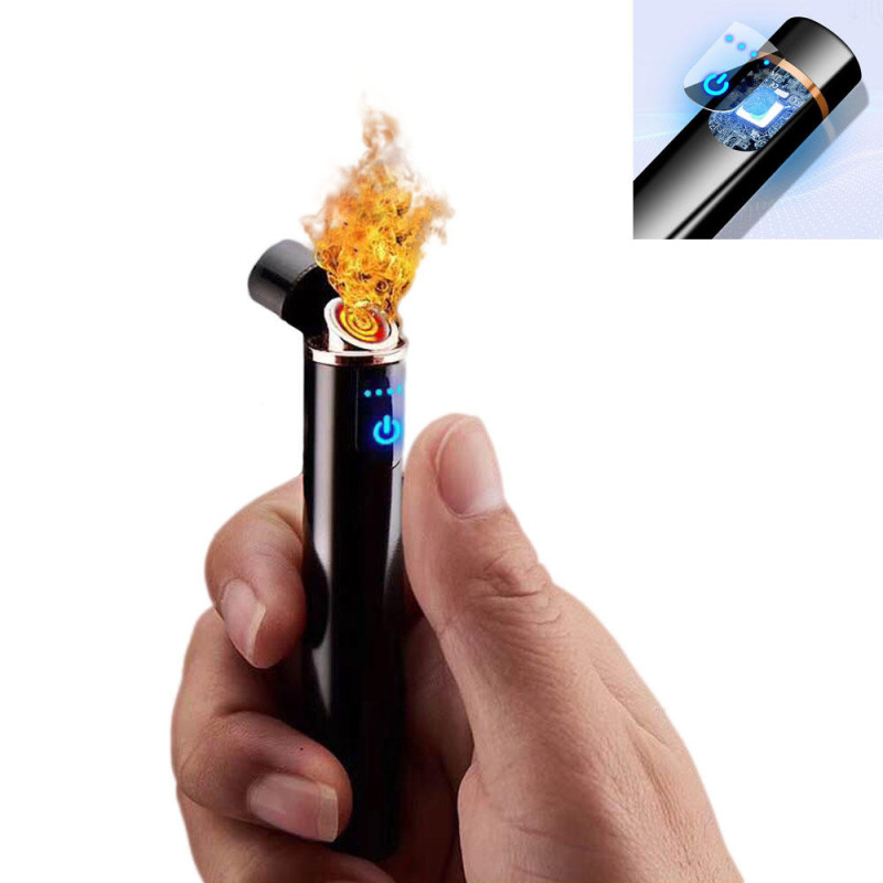 USB Rechargeable Windproof Electronic Touch Sensor Flameless Lighter