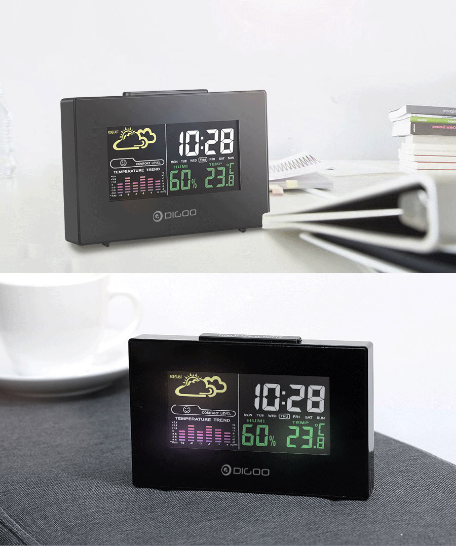 Digoo DG-C3 Indoor Digital Backlit LCD Temperature and Humidity Monitor ...