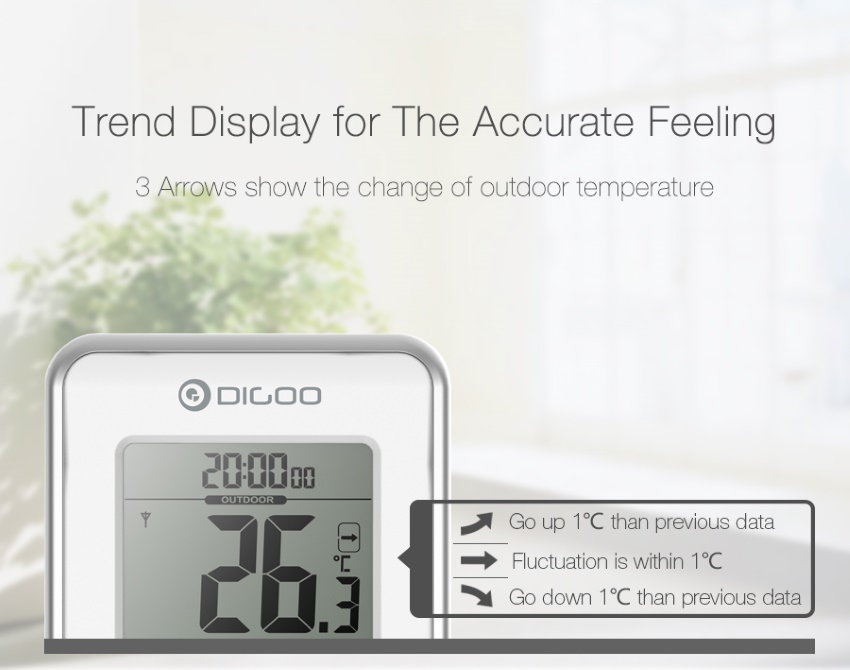 Digoo DG-TH1980 Digital Indoor and Outdoor LCD Temperature Monitor with ...