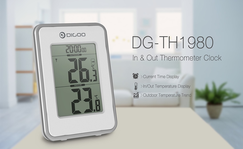 Digoo DG-TH1980 Digital Indoor and Outdoor LCD Temperature Monitor with ...