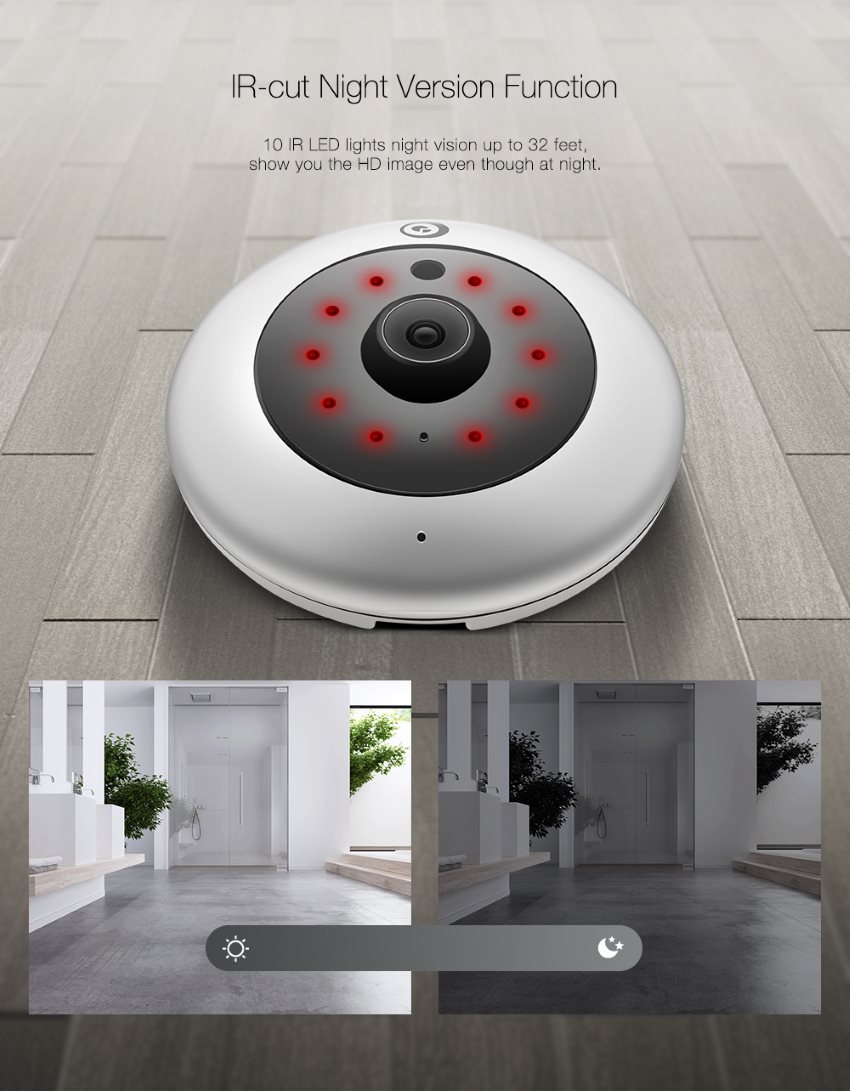 Digoo DG-UFC 1080p HD 180 Degree Wide Angle Night Vision WiFi IP Camera