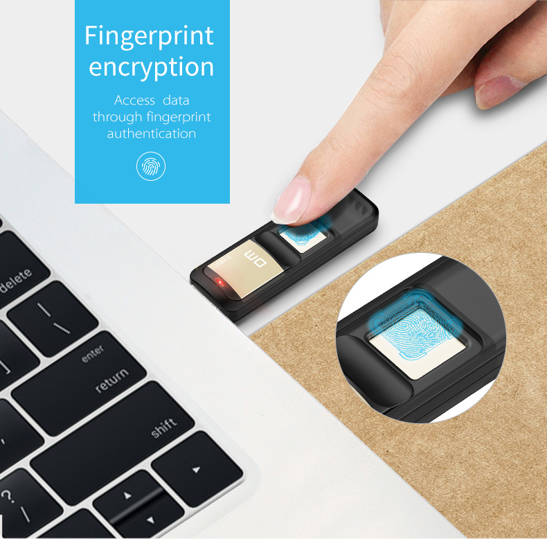 DM F1 Biometric Fingerprint Encrypted USB Flash Drive