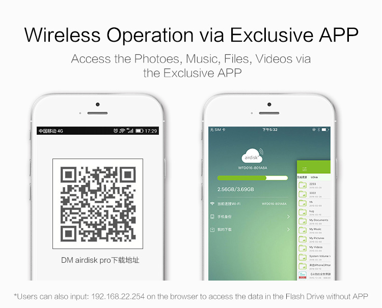 DM S6 WiFi USB USB 3.0 Flash Drive for iPhone Android PC