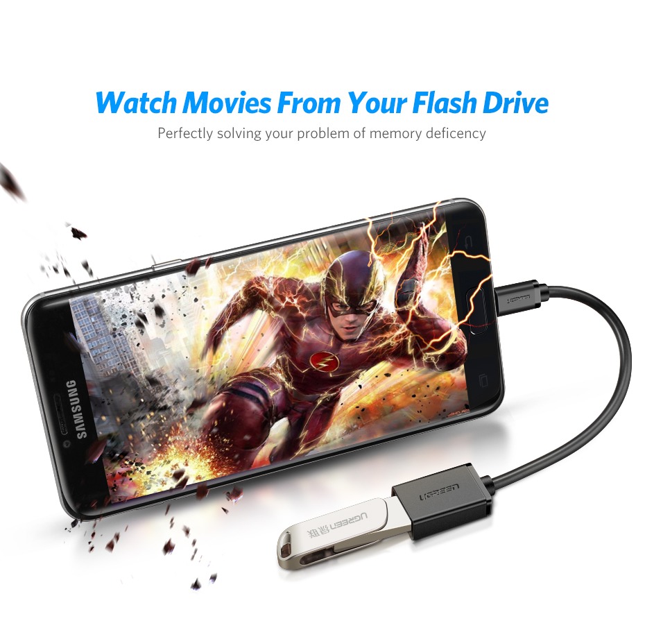 Ugreen US119 Hi-Speed 90 Degrees Angle Micro USB OTG Adapter 0.12m ...