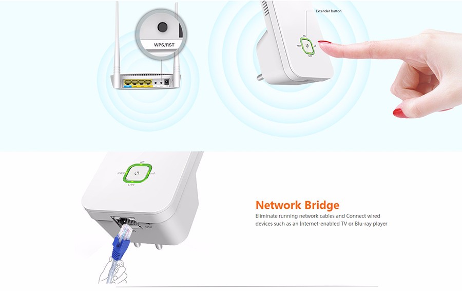 Tenda A300 300Mbps WiFi Router Universal Range Extender