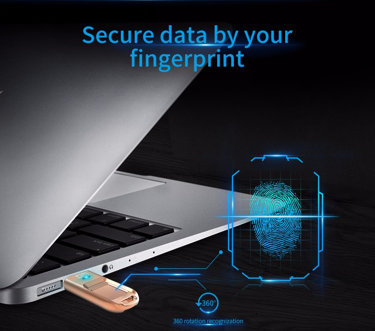 DM F2 Biometric Fingerprint Encrypted USB Flash Drive